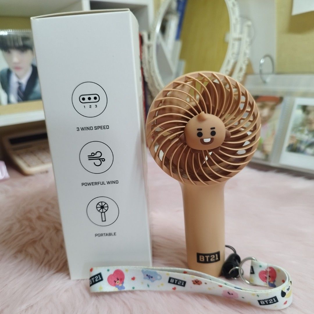 Official BT21 Royche Shooky mini fan on Carousell