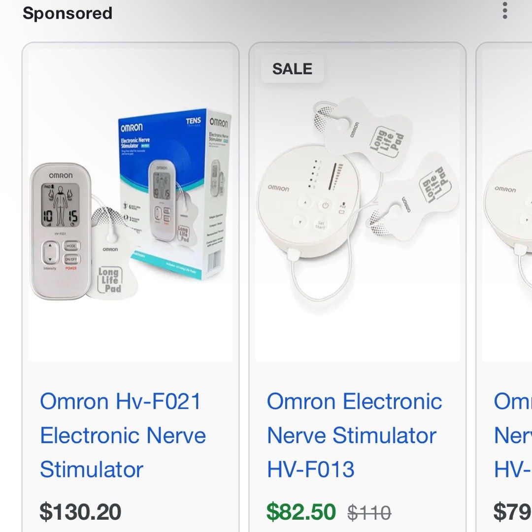 Omron electronic nerve stimulator for pain, Health & Nutrition ...