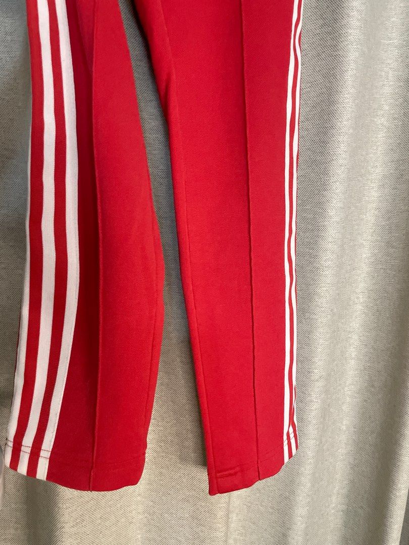 Original Adidas Red track pants three stripes, Women's Fashion, Bottoms ...