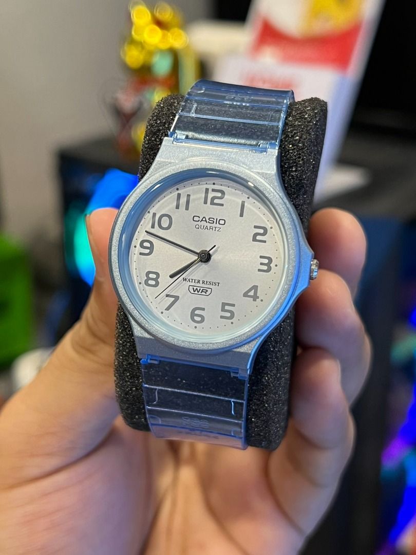 ORIGINAL CASIO Analog BLUE Transparent Unisex Watch MQ-24S-2B / Legit ...