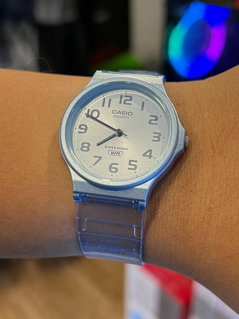 ORIGINAL CASIO Analog BLUE Transparent Unisex Watch MQ-24S-2B / Legit ...