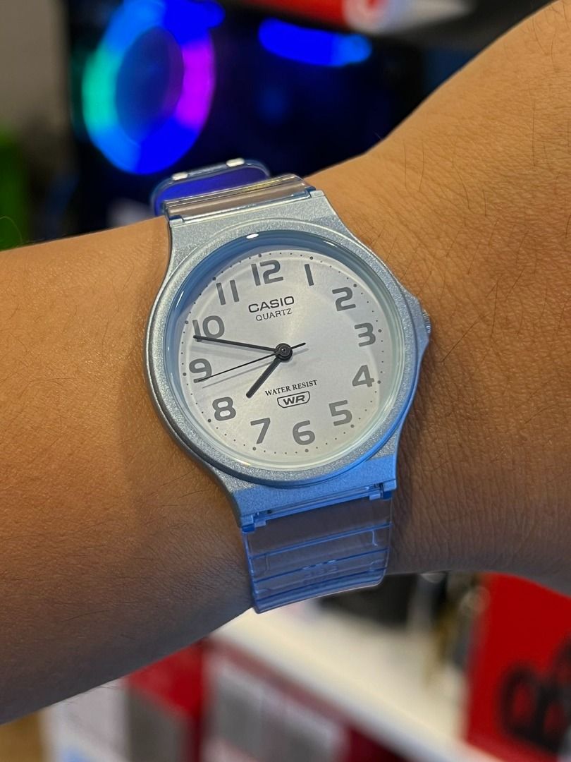 ORIGINAL CASIO Analog BLUE Transparent Unisex Watch MQ-24S-2B / Legit ...