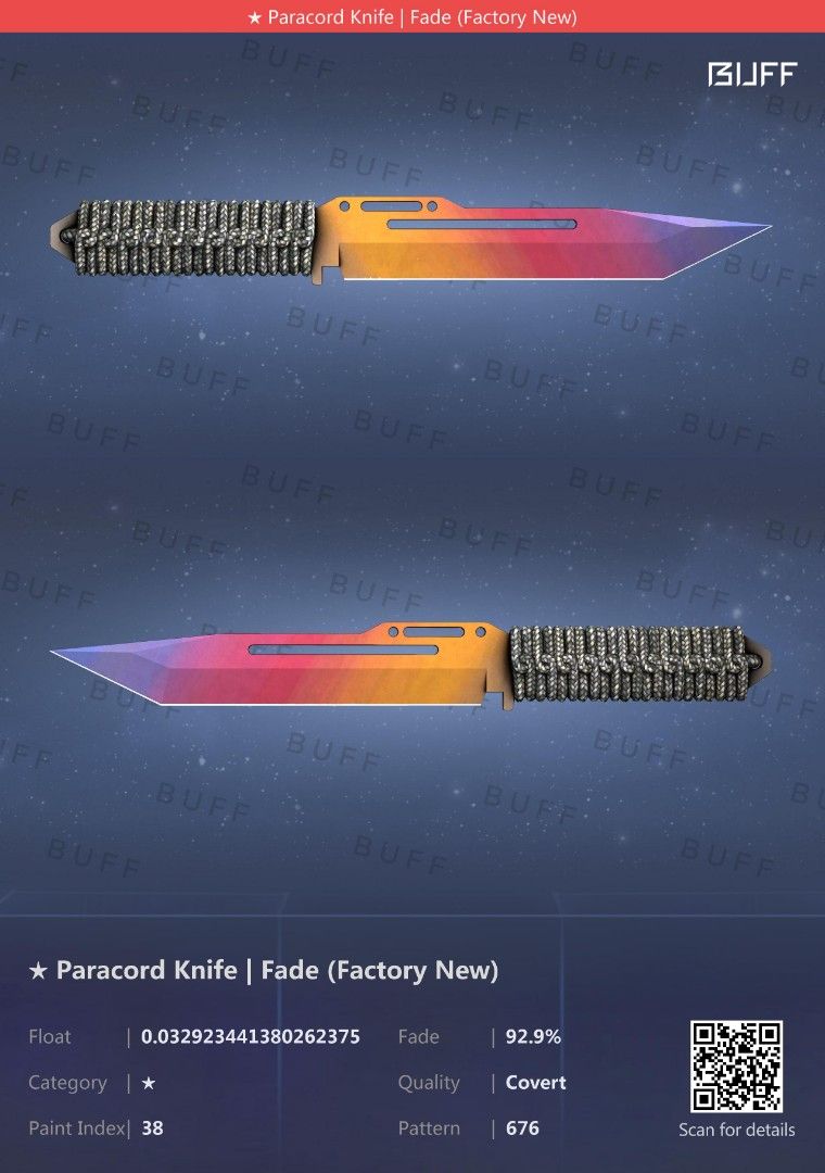 [92.9% Fade] Paracord Knife Fade (FN)| tags csgo knife csgo skins csgo ...