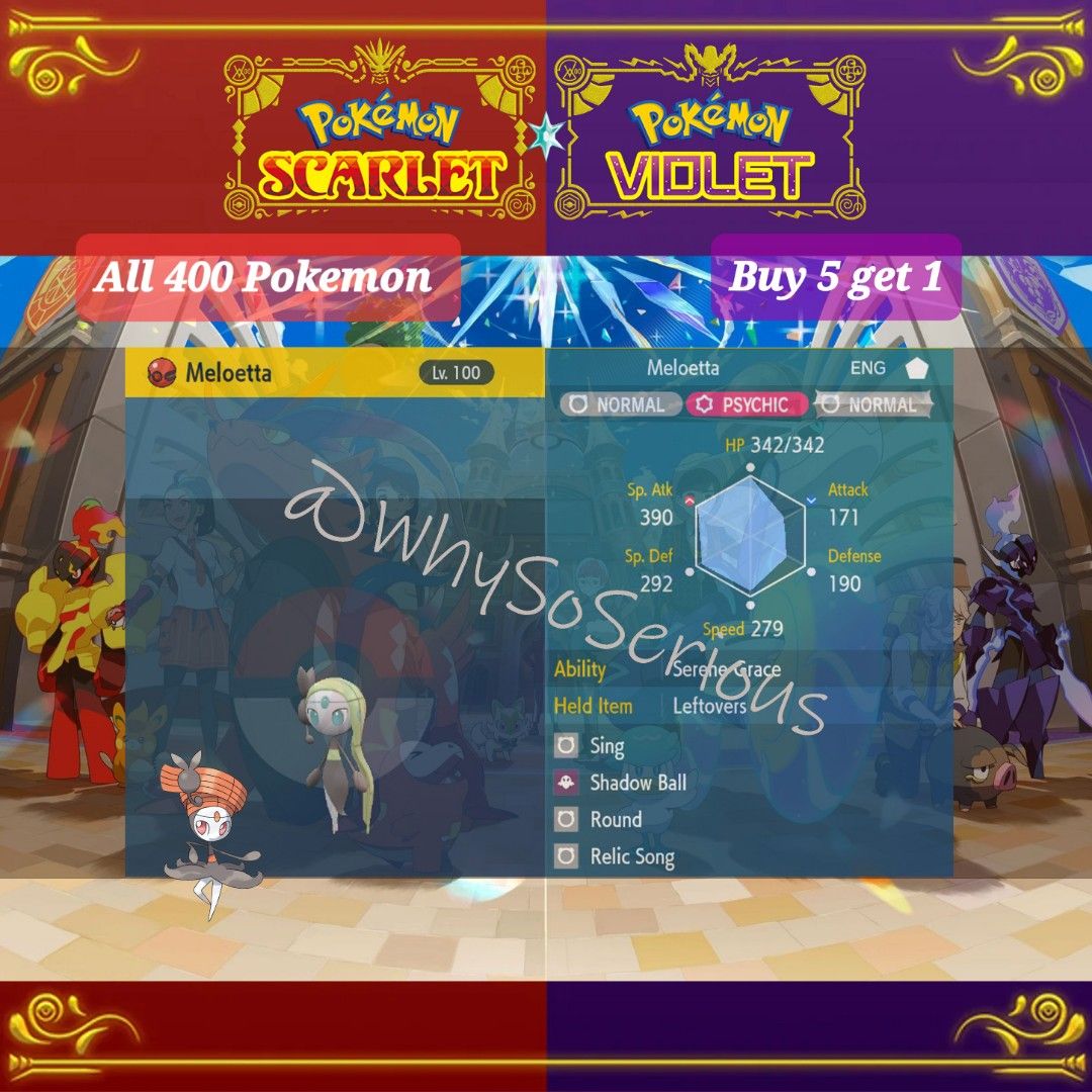 Pokemon Scarlet and Violet Event Meloetta Battle Ready, Video Gaming ...
