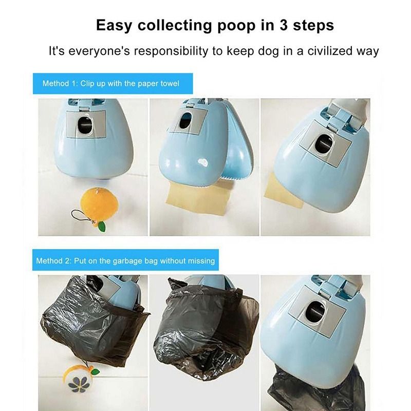 Poop Picker Scooper/ Pooper Collector With Attached Poop Bag, Pet ...