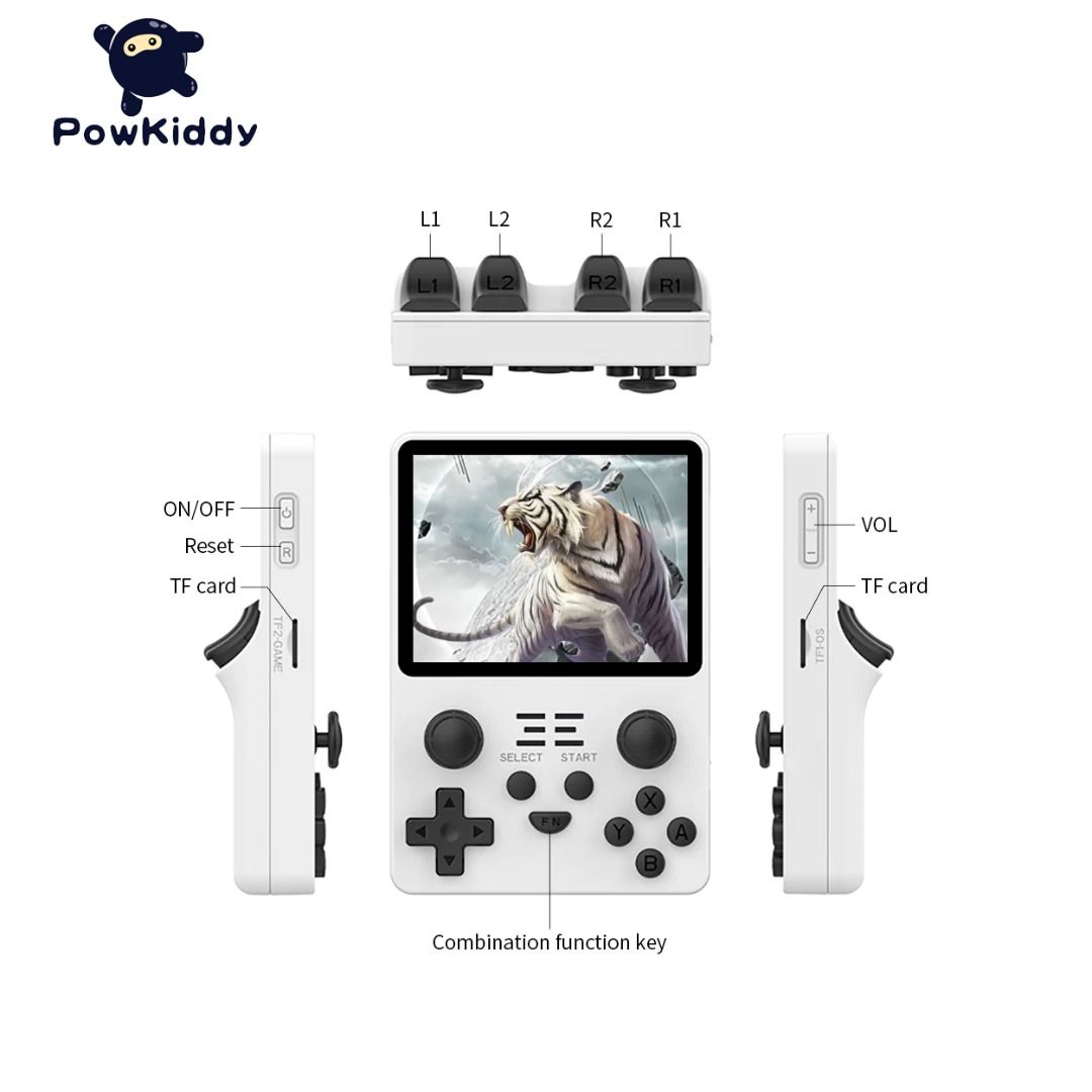 Powkiddy RGB20S Handheld Game Console New Retro Game Players Open Source System 15092 Games 16GB ...