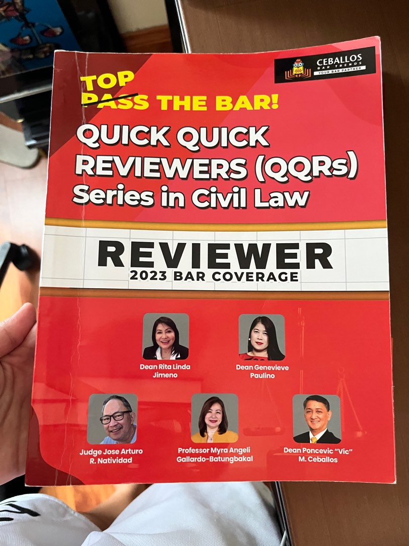 Quick quick reviewers - QQRs for Bar Exam 2023 civil law, Hobbies ...