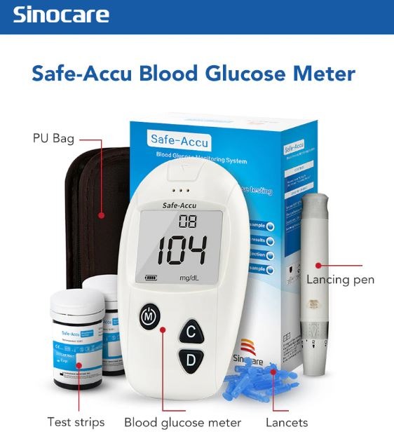 Ready Stock! Sinocare Glucometer Blood Glucose Meter Blood Sugar ...