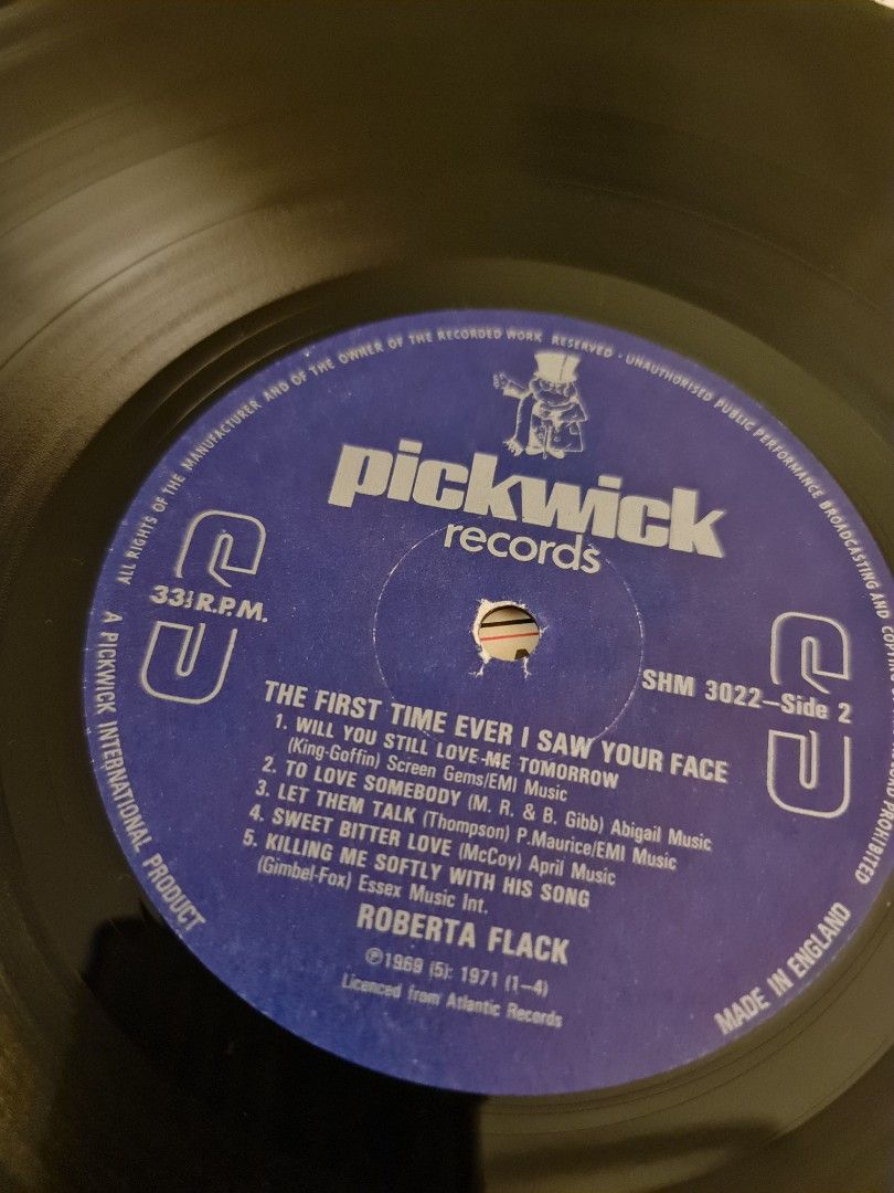 Roberta Flack - The First Time Ever I Saw Your Face LP Vinyl Record Piring Hitam, Hobbies & Toys ...