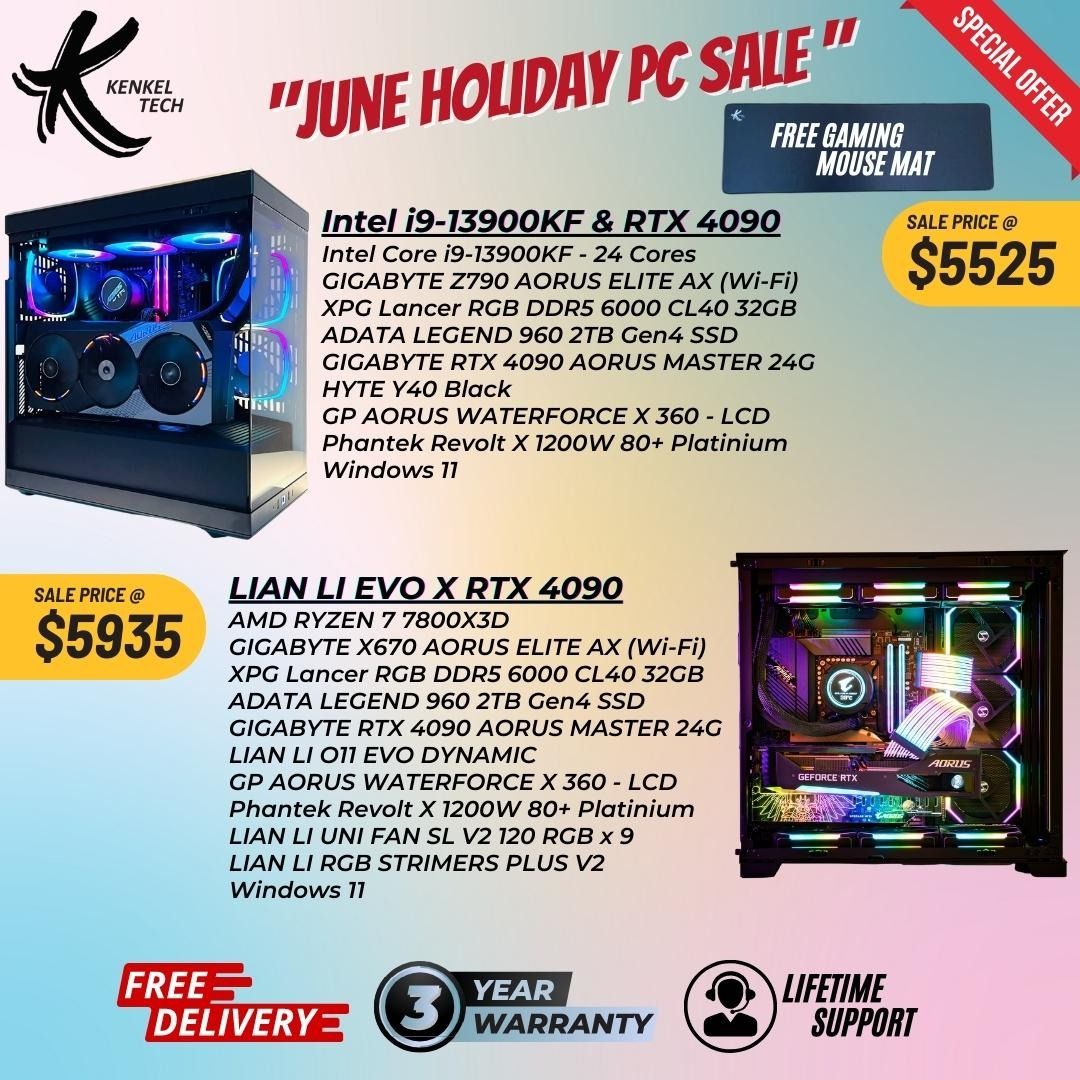 RTX 4090 Custom Gaming PC, Computer, Desktop featuring fast gaming AMD ...