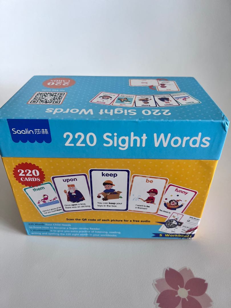 Saalin 220 Sight Words kid flash cards set, Hobbies & Toys, Books ...