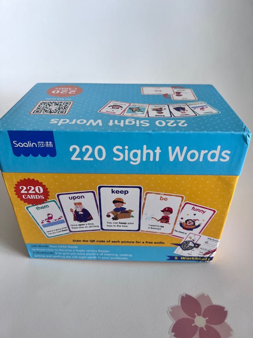 Saalin 220 Sight Words kid flash cards set, Hobbies & Toys, Books ...