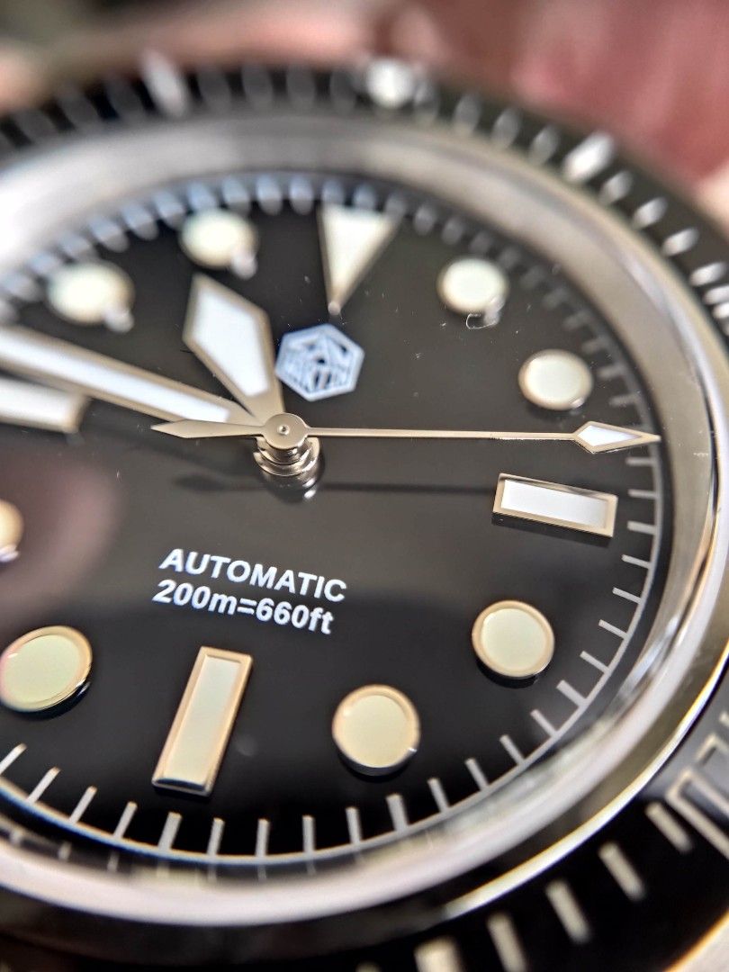 Enamel dial! San Martin milsub SN004 v2, uses Seiko NH35 movt, free ...