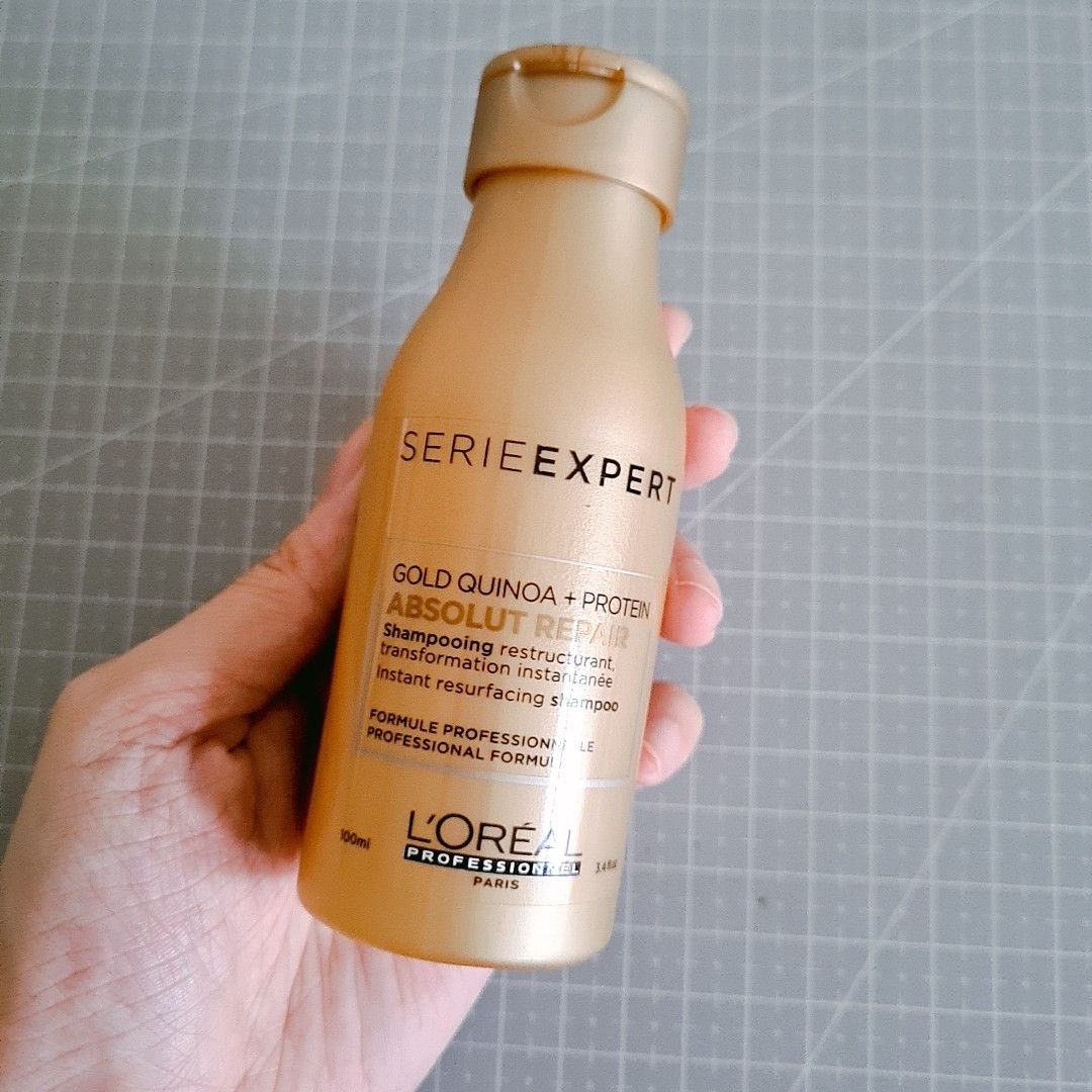 Shampoo Loreal Absolut Repair 100ml, Kesehatan & Kecantikan, Perawatan ...