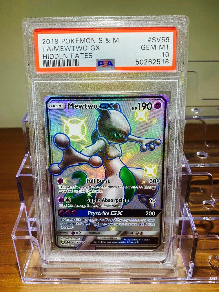 Shiny Mewtwo GX hidden fates psa 10 gem mint #sv59 shiny vault, Hobbies ...