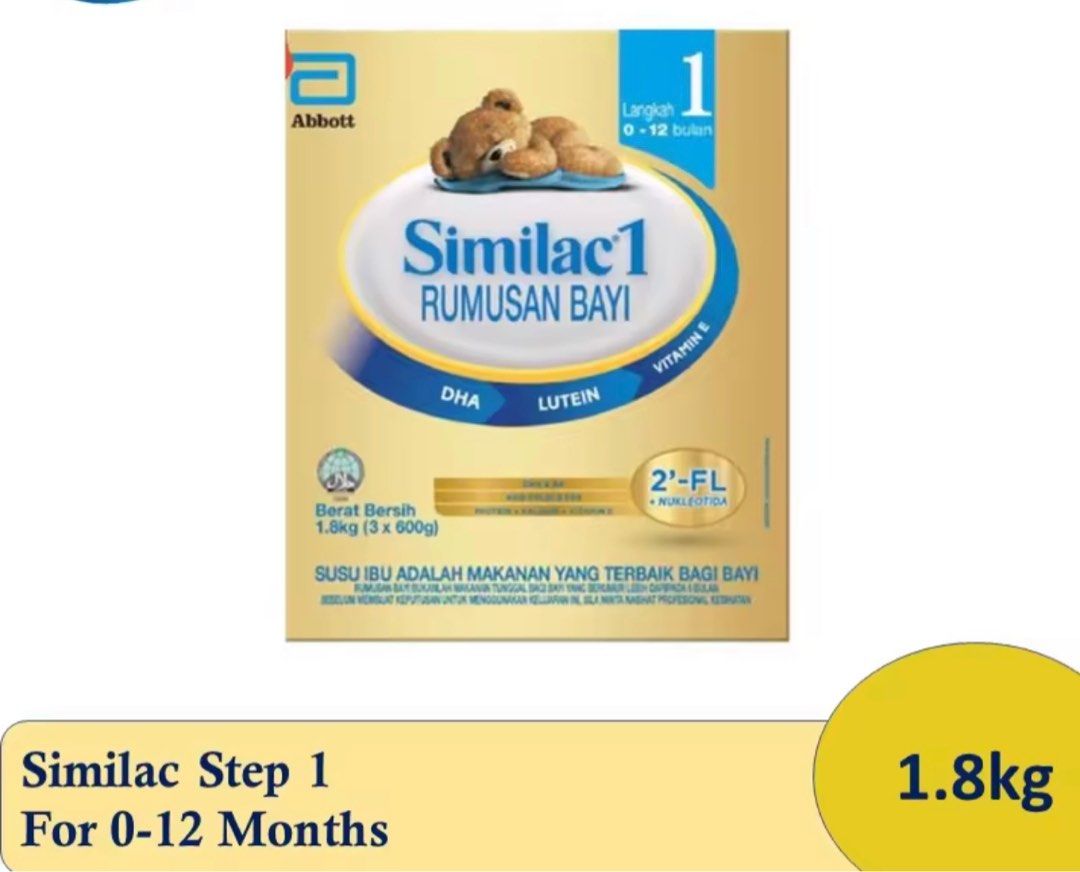 Similac stage 1 Milk Formula 1.8kg, Babies & Kids, Nursing & Feeding ...