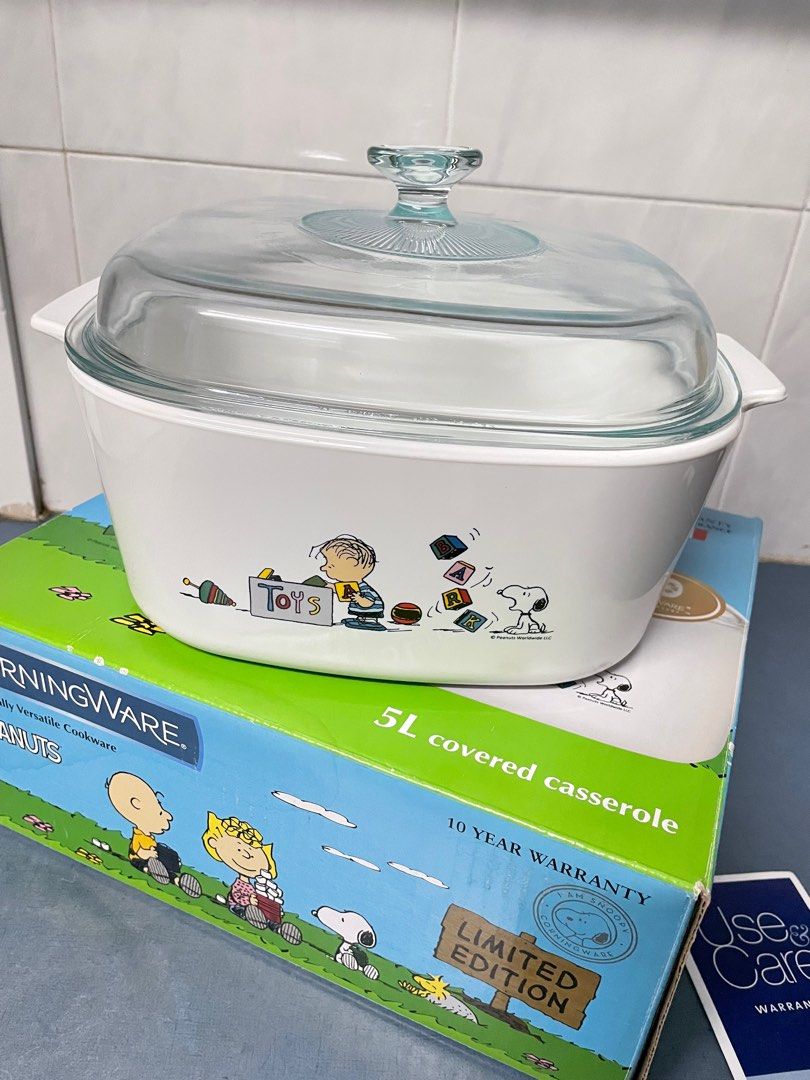 Snoopy Corningware 5L casserole pot, Furniture & Home Living ...