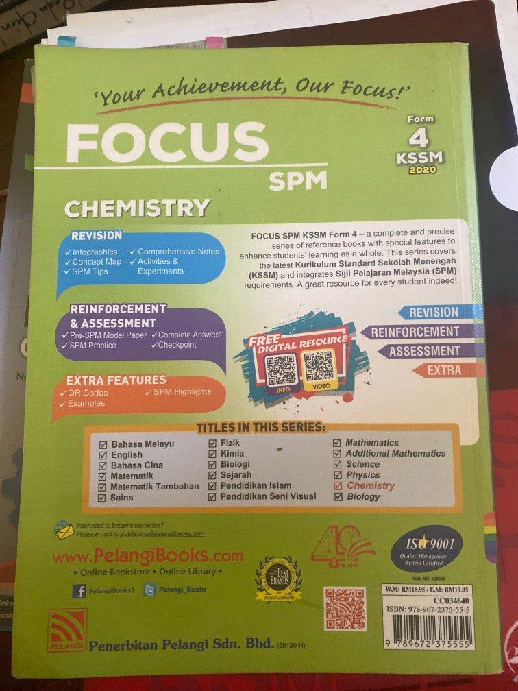 SPM Focus Chemistry, Hobbies & Toys, Books & Magazines, Textbooks on ...