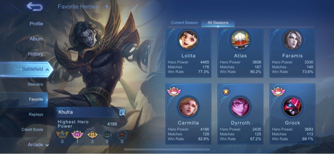 STACKED MLBB ACCOUNT HIGH RANK (360skins), Video Gaming, Gaming ...