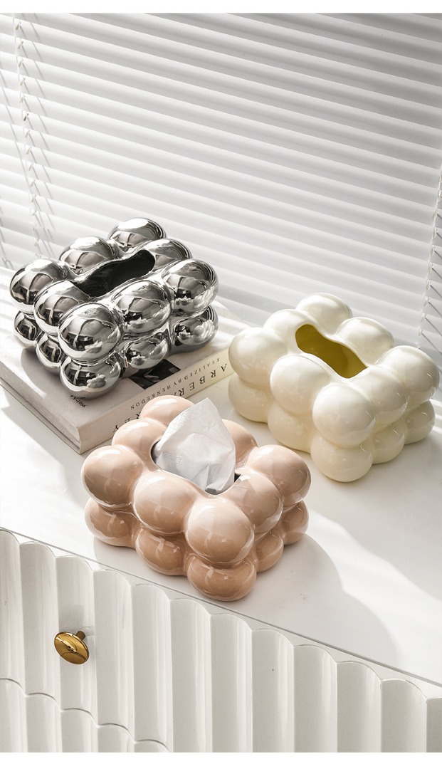 Marshmallow Shape Tissue Box [Stock inSG], Furniture & Home Living ...