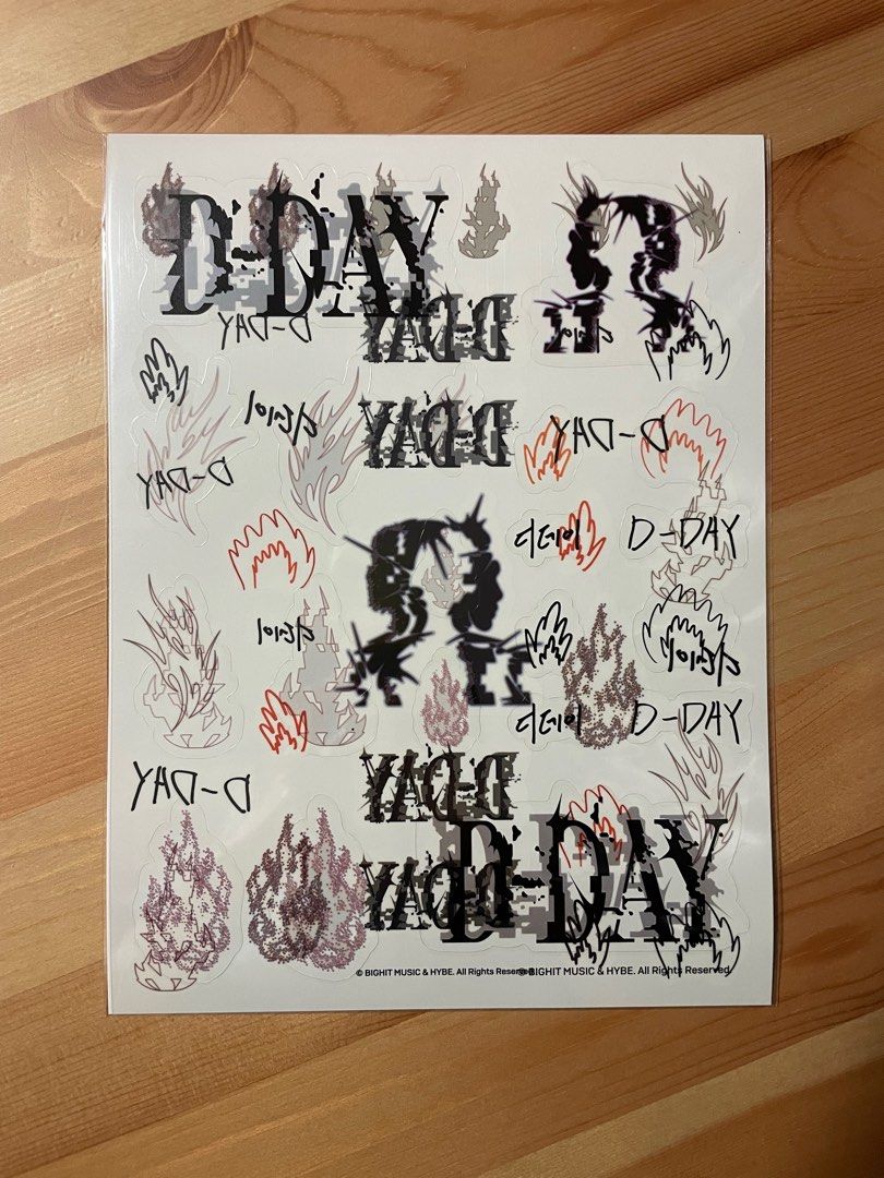 SUGA D-Day sticker & tattoo set, Hobbies & Toys, Memorabilia ...