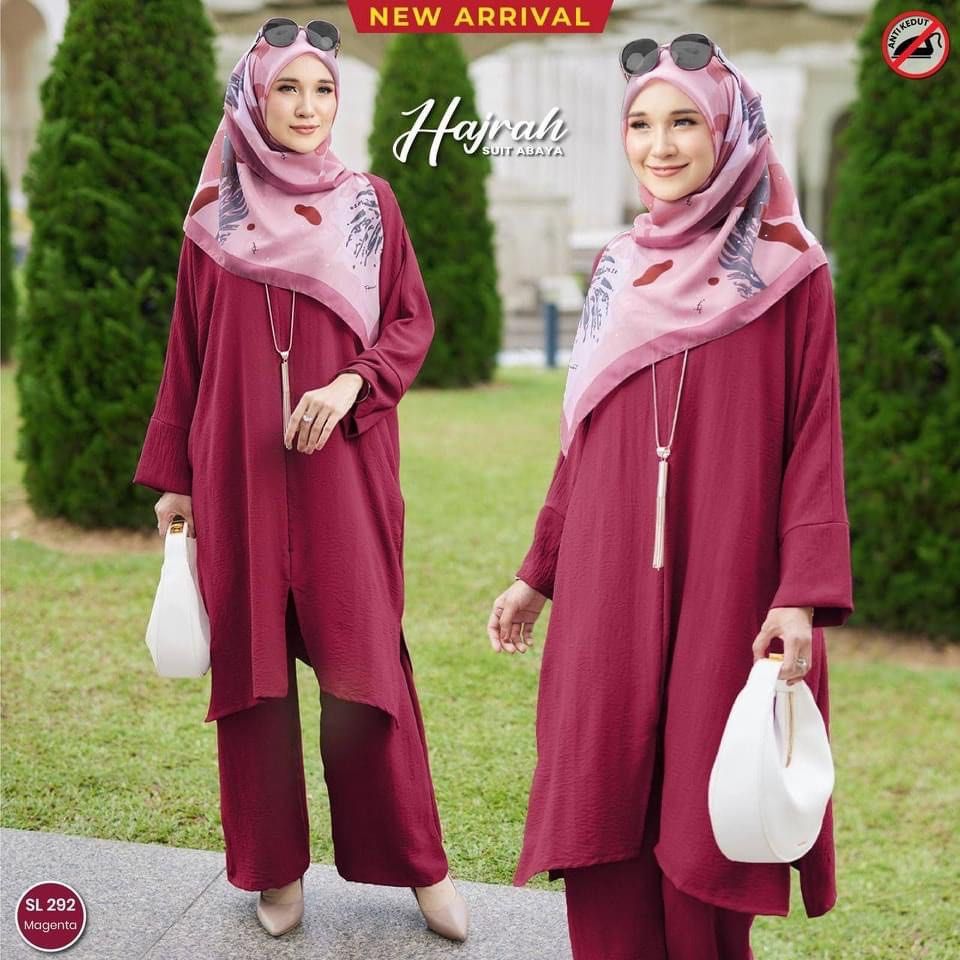 Suit Abaya Hajrah, Women's Fashion, Muslimah Fashion, Kaftans & Jubahs ...