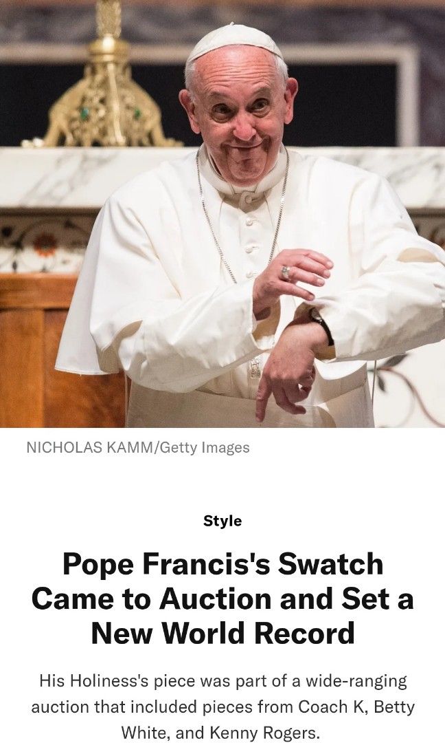 Swatch - Pope's swatch, Men's Fashion, Watches & Accessories, Watches ...