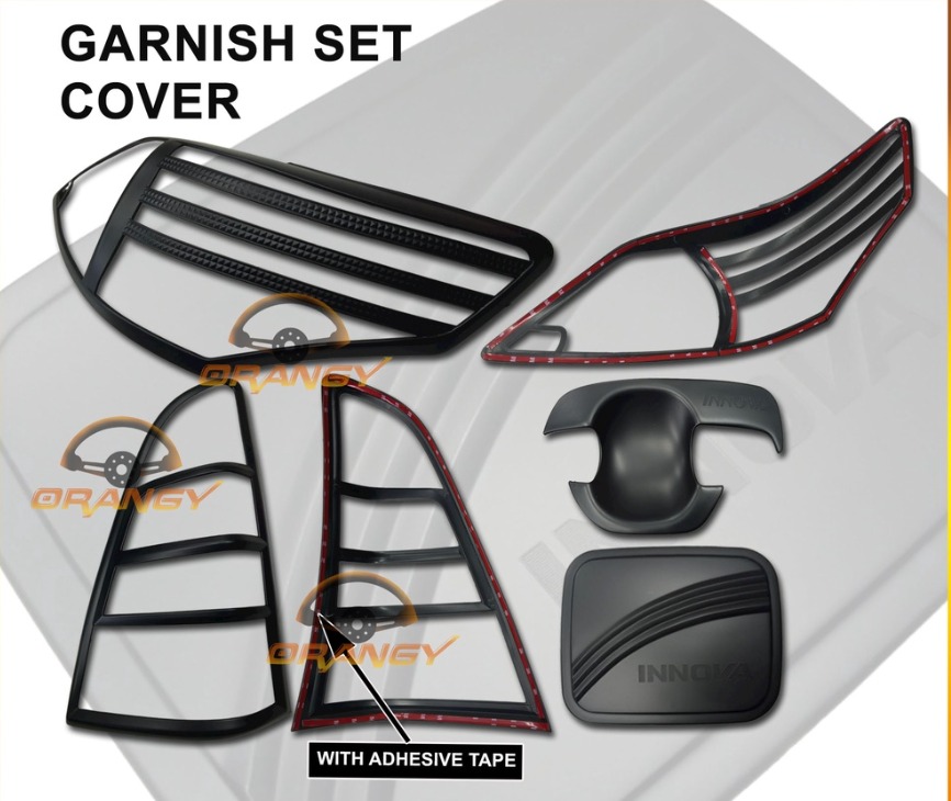 Toyota Innova 2012 to 2015 Garnish Combo set cover matte black 2013 ...