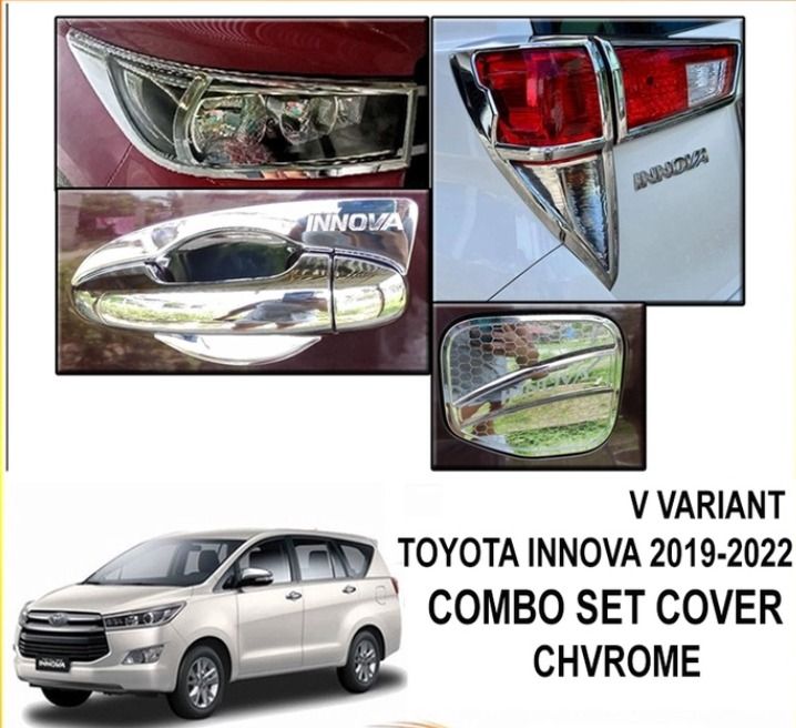 Toyota Innova 2016 to 2023 Garnish Combo set cover chrome, Car Parts ...