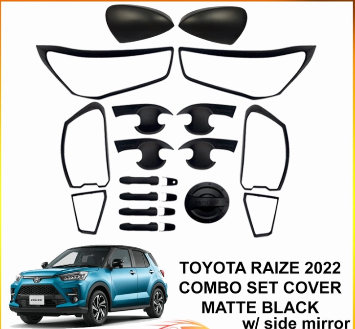 Toyota Raize 2022 to 2023 Garnish Combo Set Cover W/ or W/O Side Mirror ...