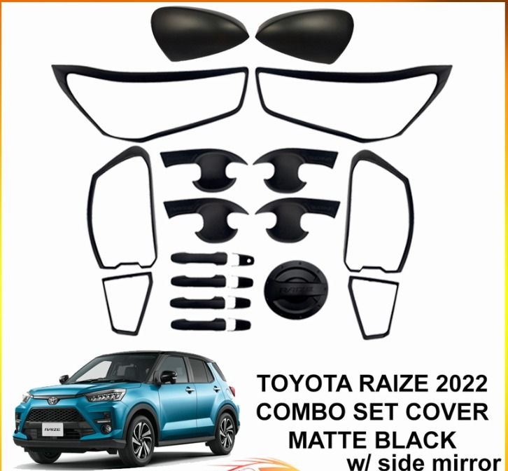Toyota Raize 2022 to 2023 Garnish Combo Set Cover W/ or W/O Side Mirror ...