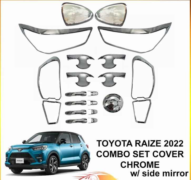 Toyota Raize 2022 to 2023 Garnish Combo Set Cover W/ or W/O Side Mirror ...