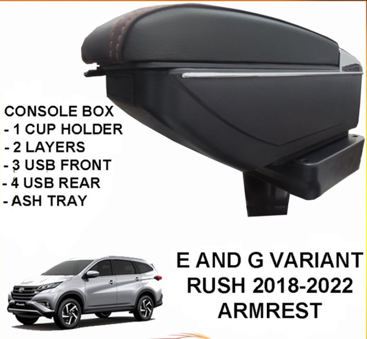 Toyota Rush 2018 to 2023 Console Box Premium / Car Armrest Double Layer ...
