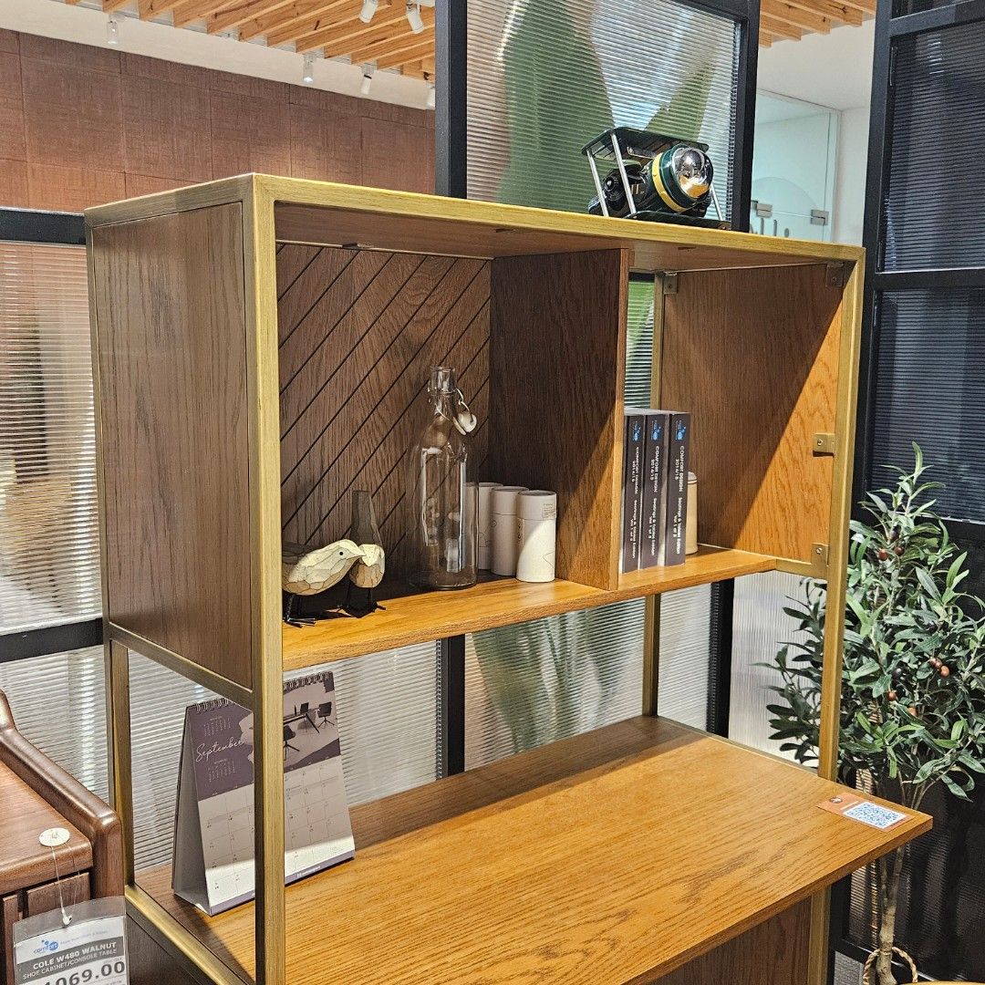 Tyson Acacia Wood Shelf & Study Table (1 Unit Left), Furniture & Home ...