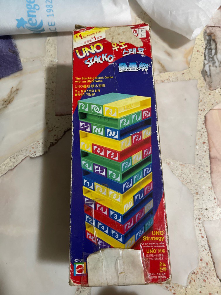 Uno stacko (Jenga), Hobbies & Toys, Toys & Games on Carousell