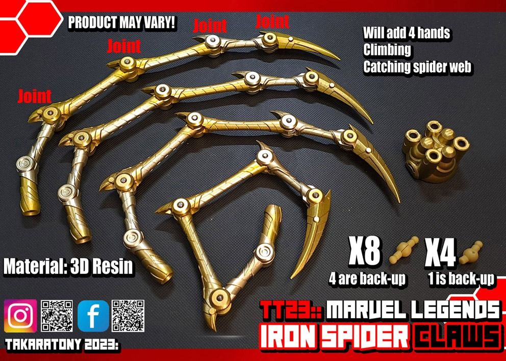 Takara Tony, TT-23 Marvel Legends Iron Spider Claws, Hobbies & Toys ...
