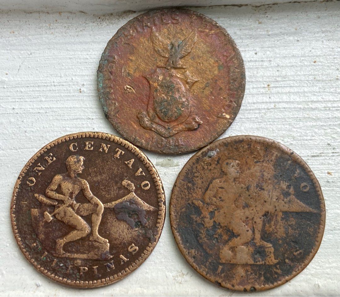 Uspi-Commonwealth 1 Centavo with chopmark, Hobbies & Toys, Memorabilia ...