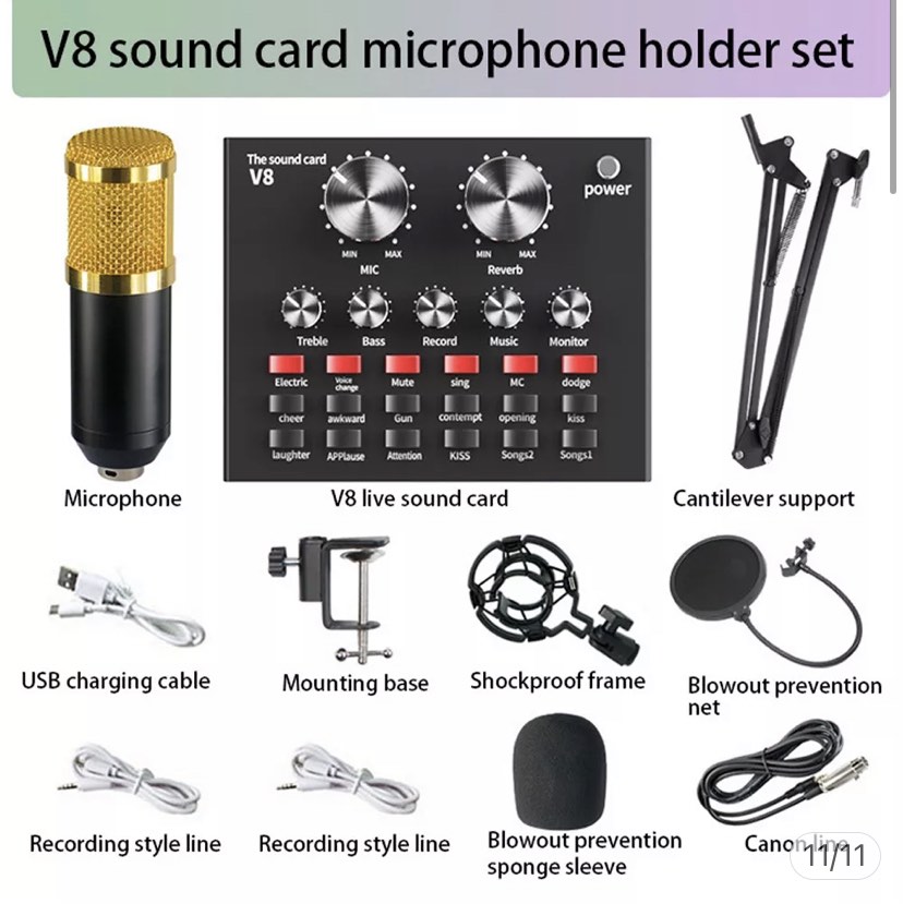 V8 Mic sound card/Condenser Microphone, Hobbies & Toys, Music & Media ...