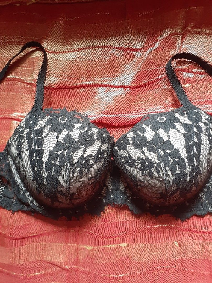 VICTORIA'S SECRET DREAM ANGELS PUSH-UP BLACK LACE BRA, SIZE 36D, Women ...