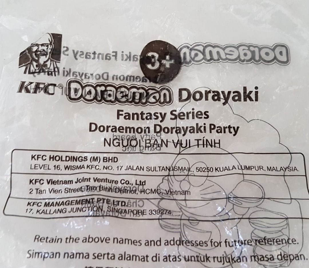 Vintage Doraemon Display, Doraemon Figurine, 5 for $25, Original, KFC ...