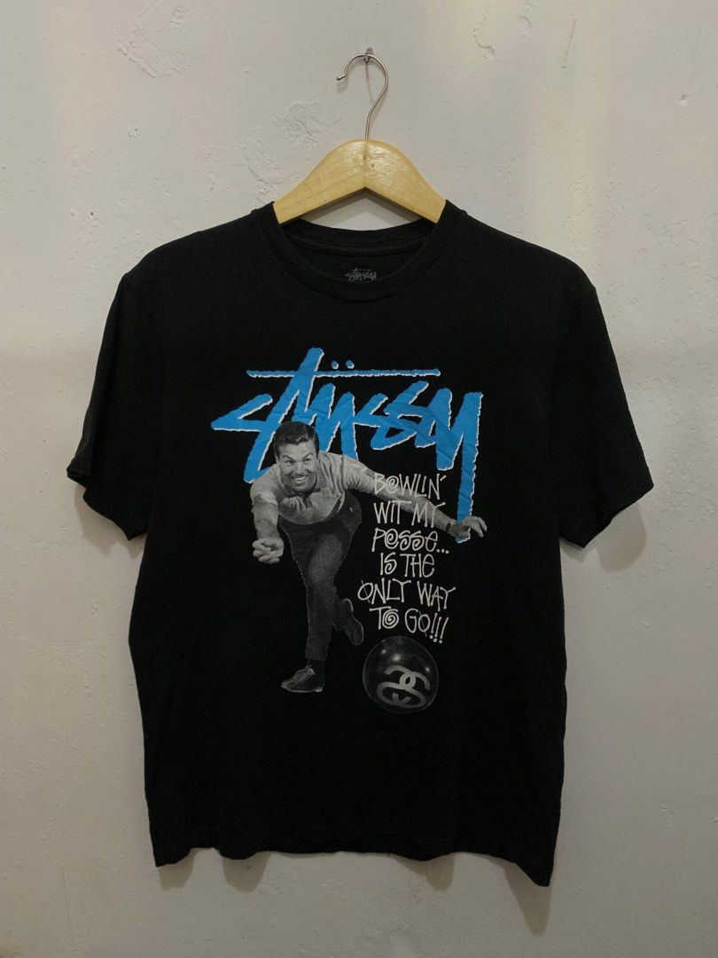 Vintage stussy bowlin, Fesyen Pria, Pakaian , Atasan di Carousell