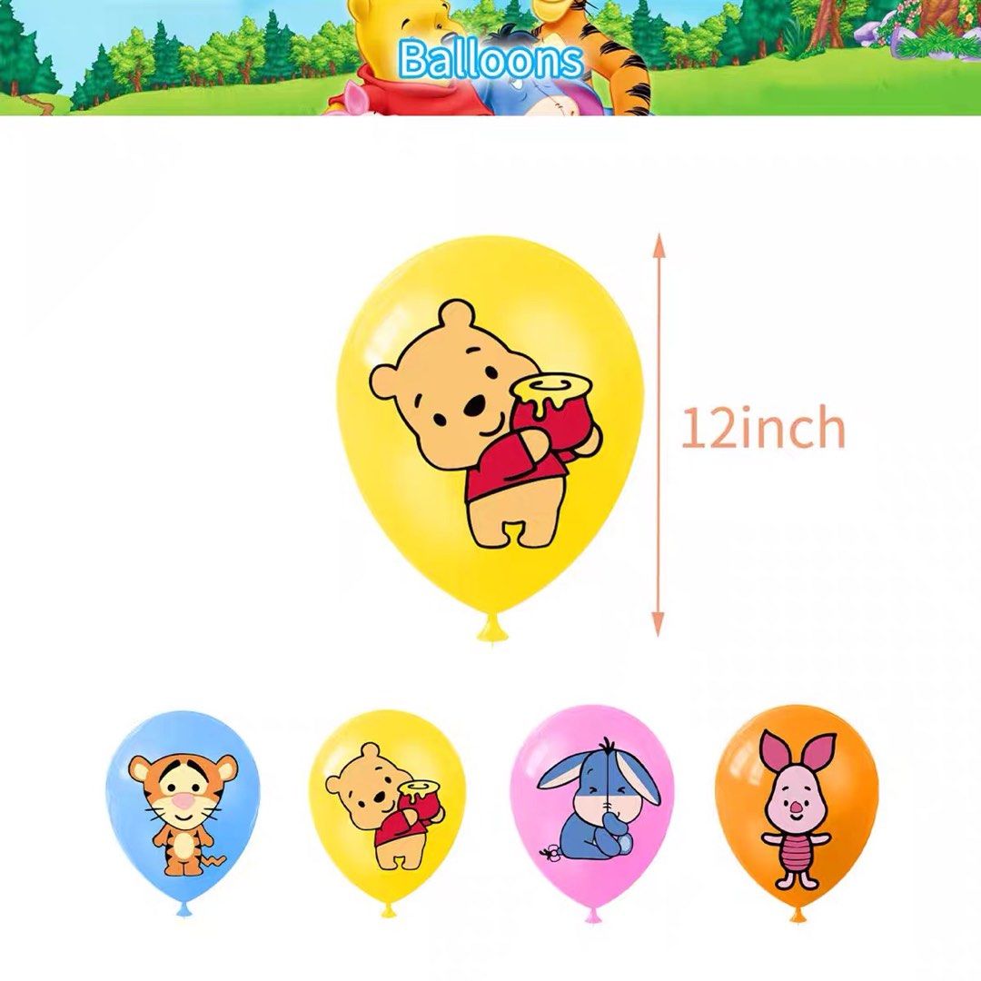 Winnie Pooh Tigger Eeyore Balloons Set Birthday Party Decoration Banner ...