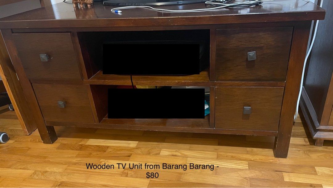 Wooden TV Console - Barang Barang, Furniture & Home Living, Furniture ...