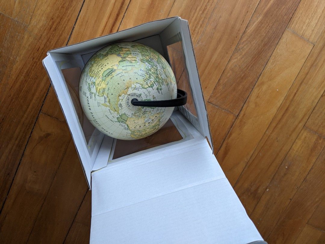 World globe map in its box, Hobbies & Toys, Stationery & Craft ...