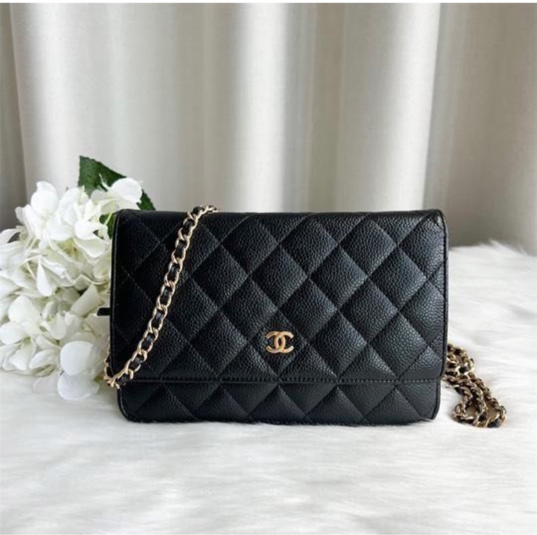 100 Authentic Bnib Chanel Classic Wallet On Chain Black Caviar Shw