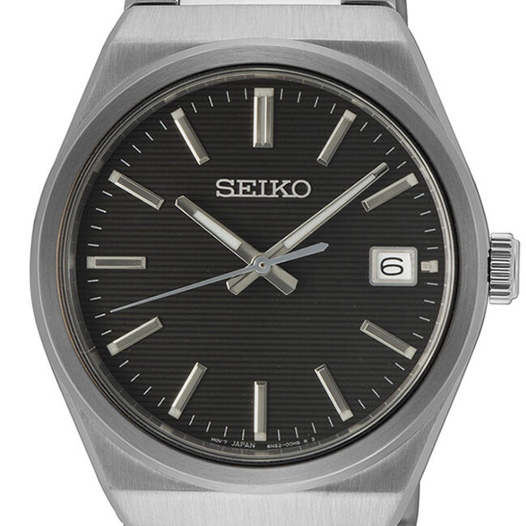 100% AUTHENTIC SEIKO CLASSIC BLACK DIAL QUARTZ ANALOG MALE DRESS WATCH ...
