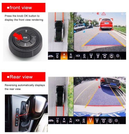 1080P AHD 4K 3D 360 Camera system DVR AI Surround BirdView System ...
