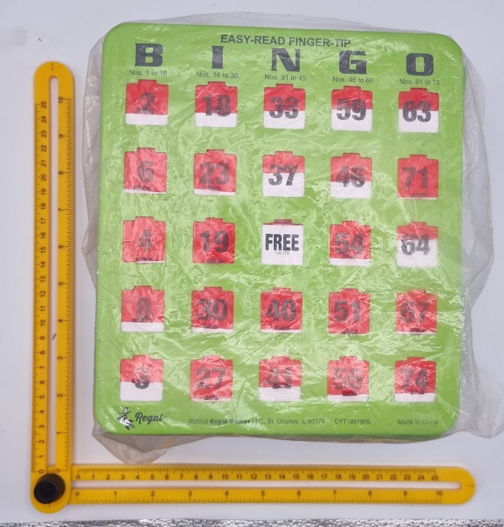 25 PC SET REGAL GAMES Jumbo Bingo Cards Easy Read Finger Tip Shutter ...