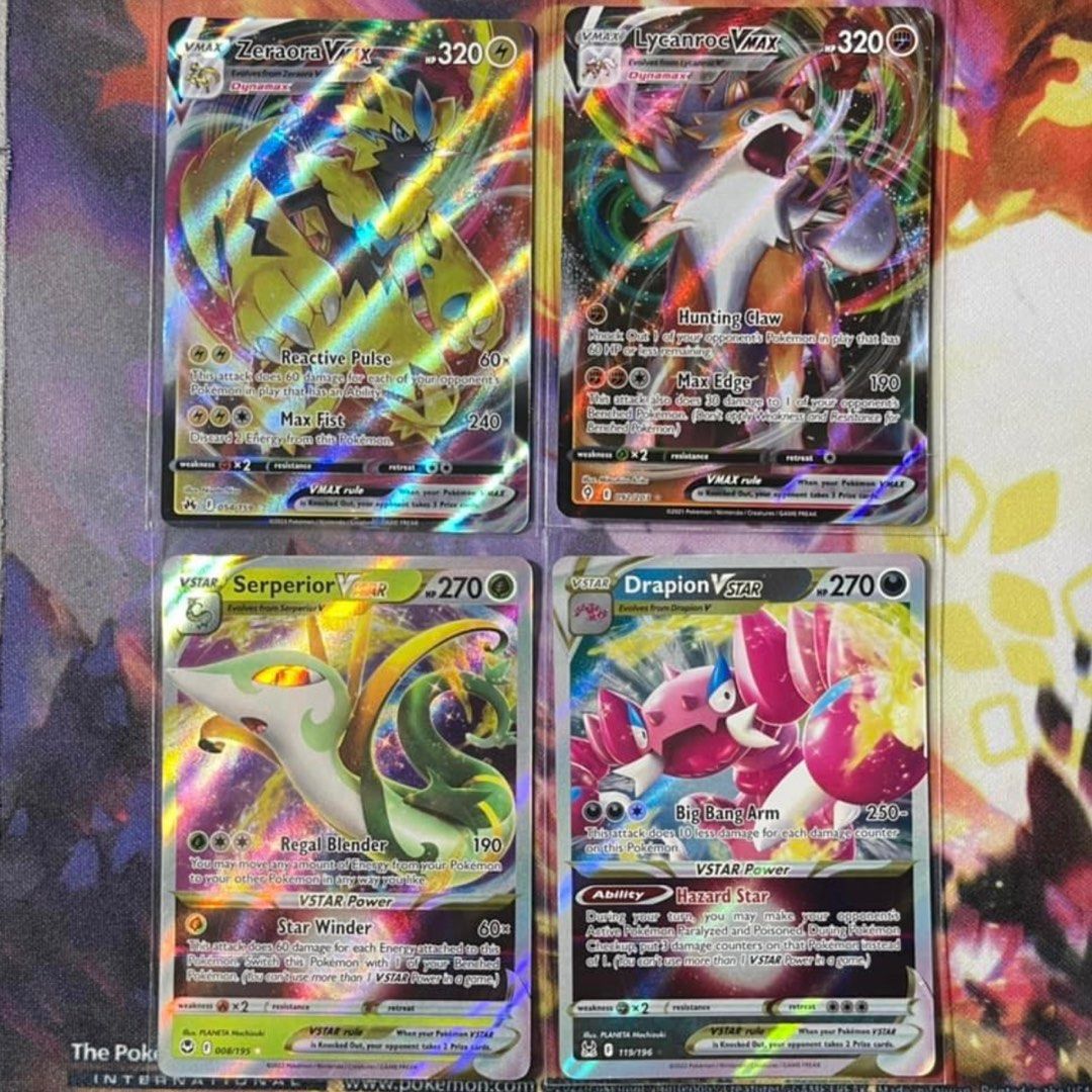 [ Set of 4 ] Zeraora / Lycanroc Vmax + Drapion / Serperior Vstar ...