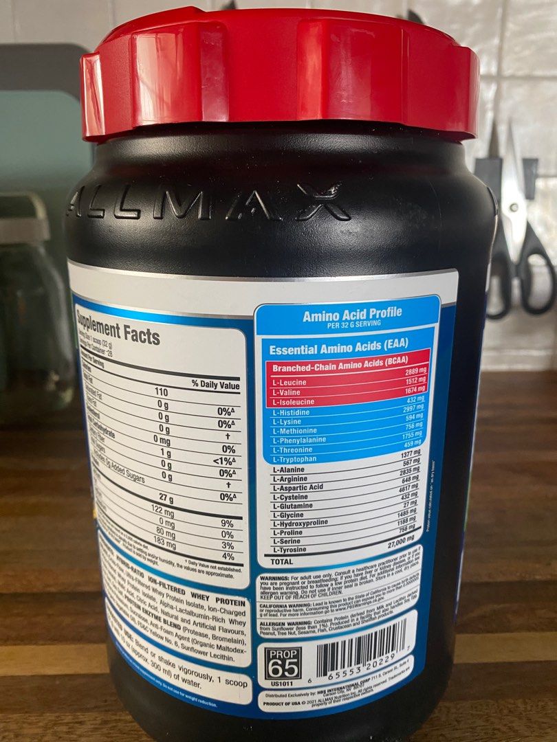 Allmax Isoflex Chiller Whey Protein Isolate, Health & Nutrition, Health ...